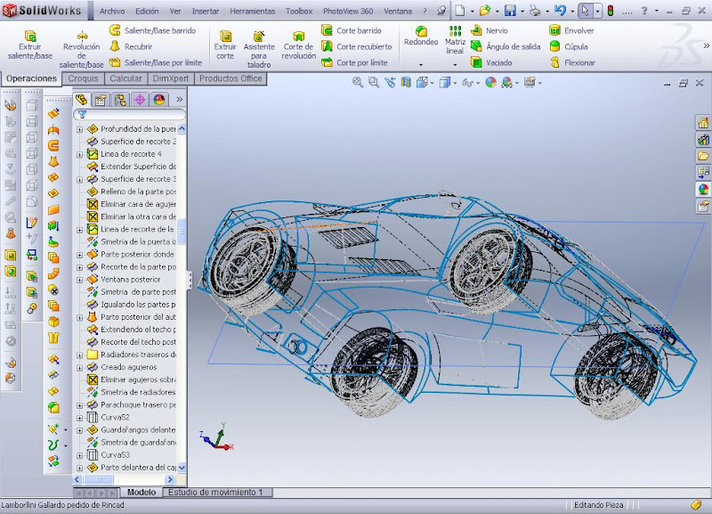 SOLIDWORKS DISEÑO Y PROYECTOS !!!: Lamborghini Gallardo SolidWorks